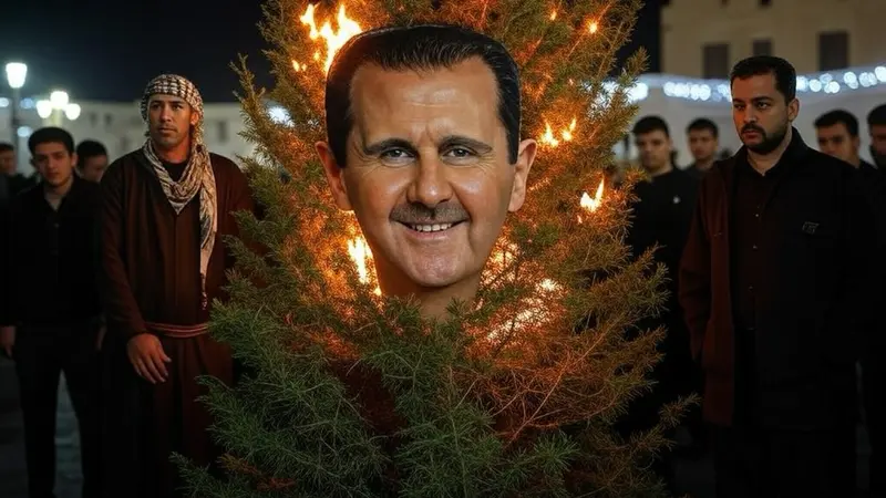 A Christmas Tree Burns In Damascus | americansdirect.net ...