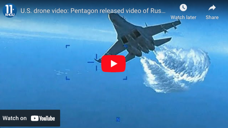 US releases video of Russian jet dumping fuel on its drone | The American Dossier ...