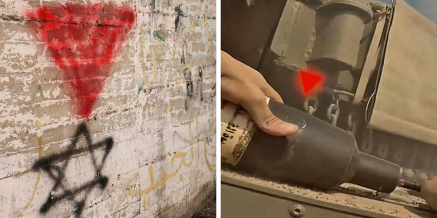 Berlin bans red triangle graffiti used by Hamas to mark Israeli targets ...