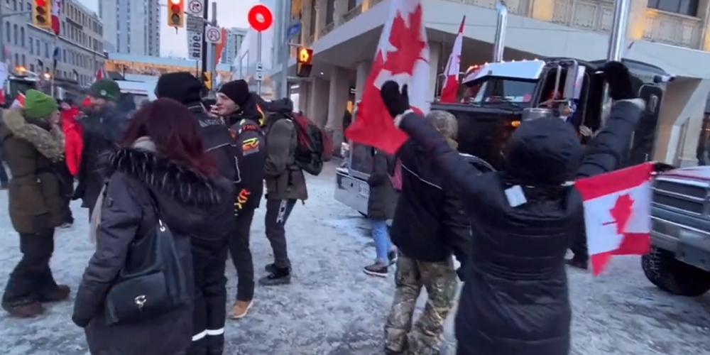 Freedom Convoy protesters and supporters hold dance party in Ottawa ...