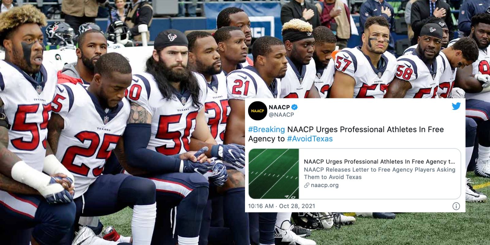 NAACP asks professional athletes to boycott Texas | The Post Millennial ...