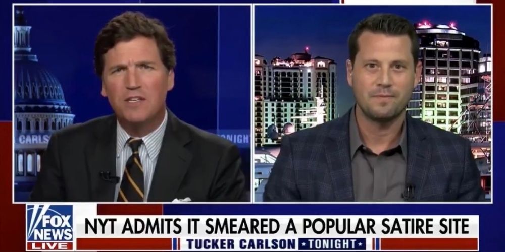 WATCH: Babylon Bee CEO Seth Dillon joins Tucker Carlson to discuss New ...