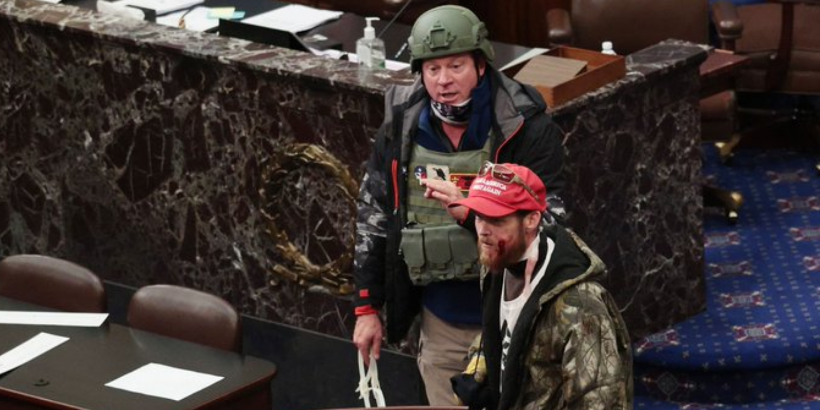 Rioter on Senate floor holding zip-ties arrested | The Post Millennial ...