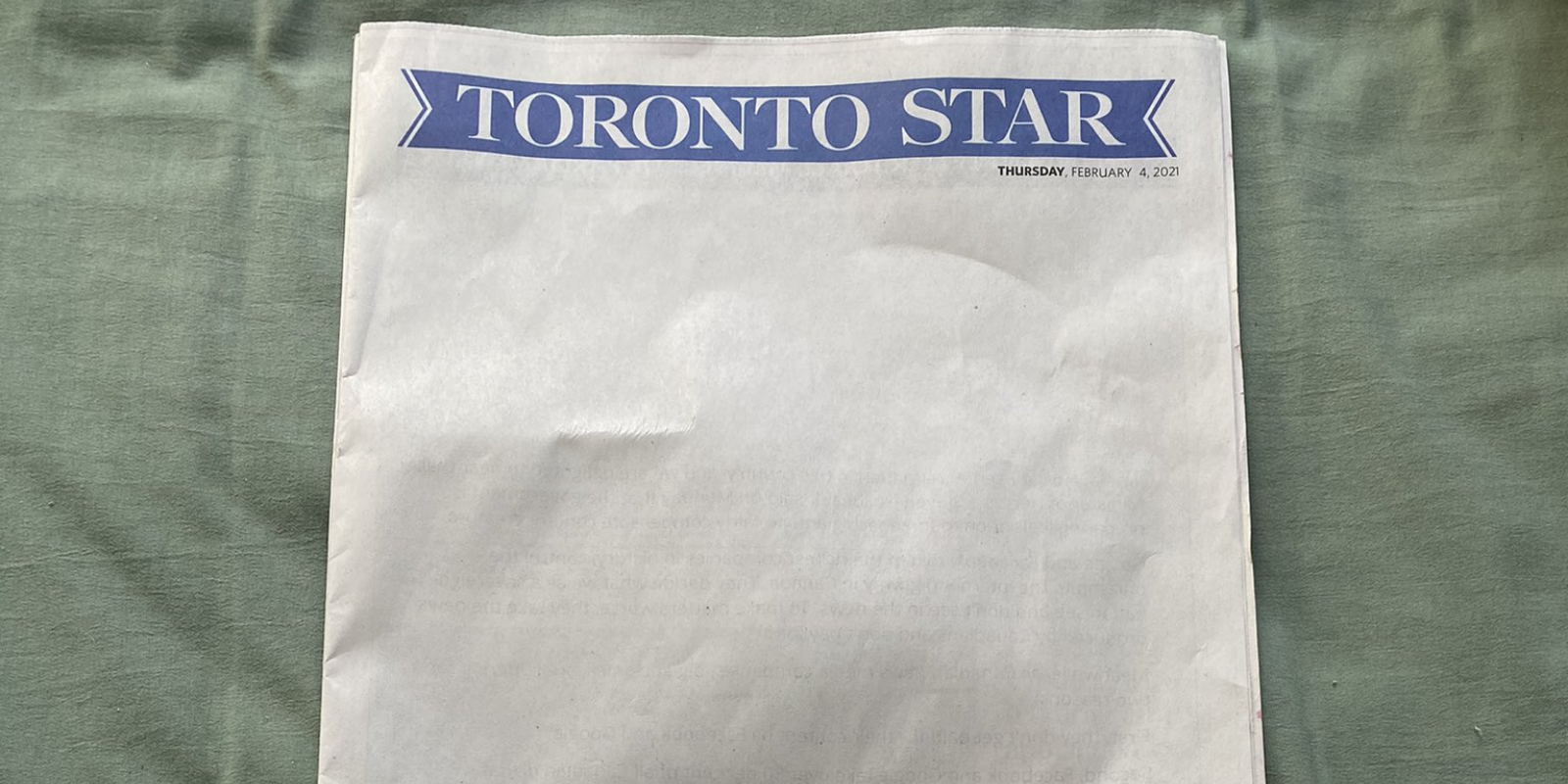 Canadian newspapers print blank front papers to protest lack of support ...
