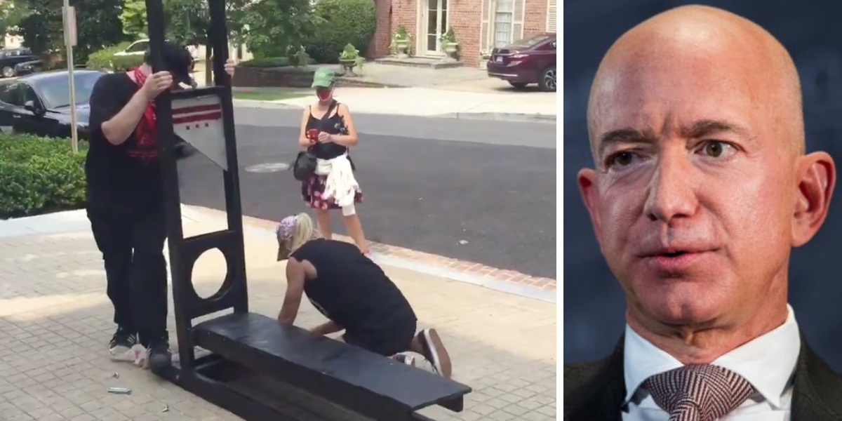 WATCH: Activists erect guillotine outside of Jeff Bezos' DC home | The ...