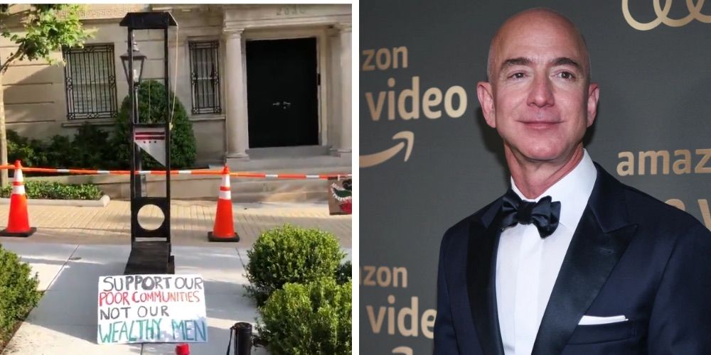 Activists leave guillotine outside Jeff Bezos' DC home | The Post ...