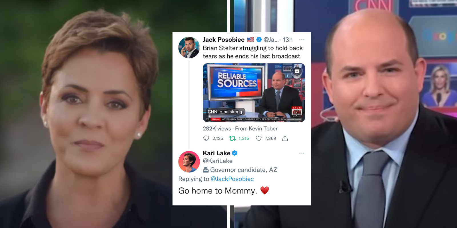 Kari Lake tells Brian Stelter to 'go home to mommy' after CNN ...