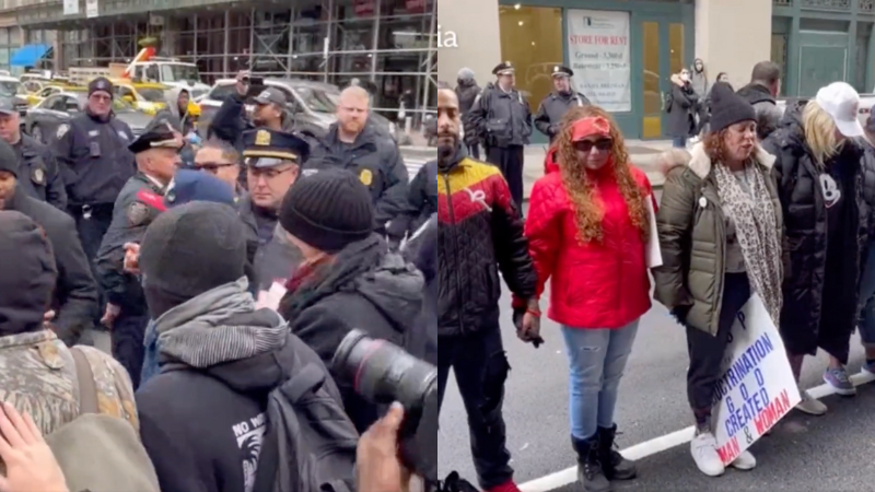 WATCH: Protesters clash with Antifa at NYC Drag Queen Story Hour | The ...