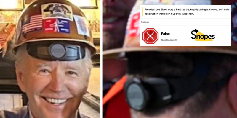 Snopes REVERSES 'fact check' claiming Joe Biden didn’t wear hard hat ...