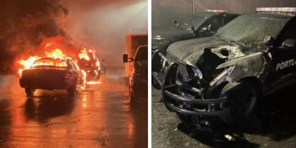 15 Portland police vehicles torched in suspected arson attack | The ...