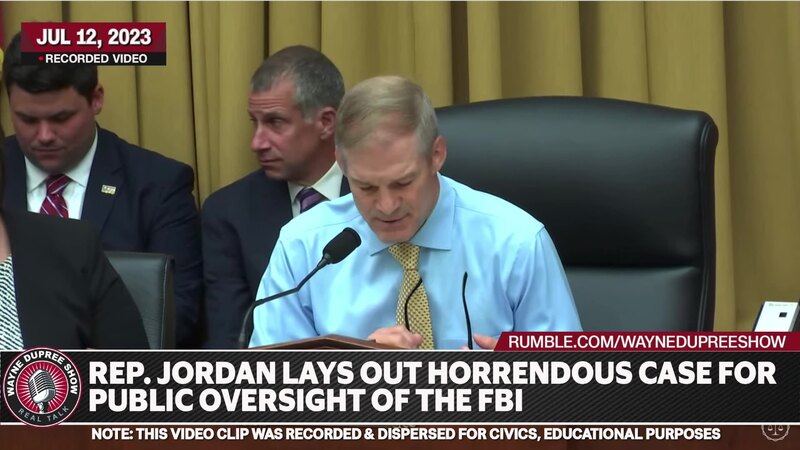 Jim Jordan Delivers Powerful Opening Statement | Wayne Dupree ...