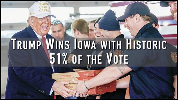Trump wins Iowa Primary with Historic 51% of the Vote | We the People ...